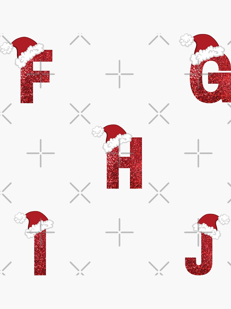 "Sparkly Christmas Letters F, G, H, I, J sticker pack" Sticker for Sale ...