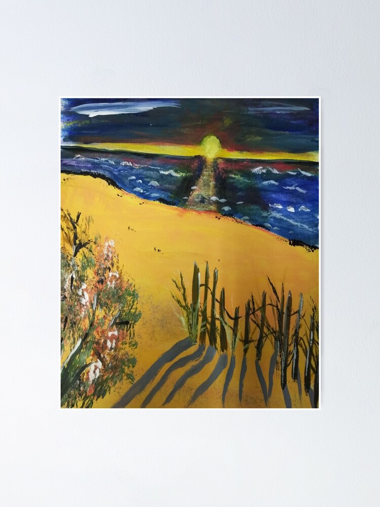"Hand Painted Acrylic Art - The Beachfront Landscape - Ocean Painting ...