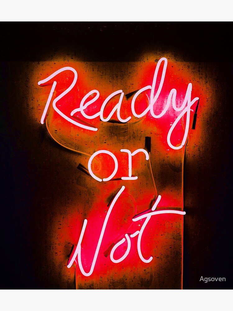 "Neon Lights, ready or not" Sticker by Agsoven | Redbubble