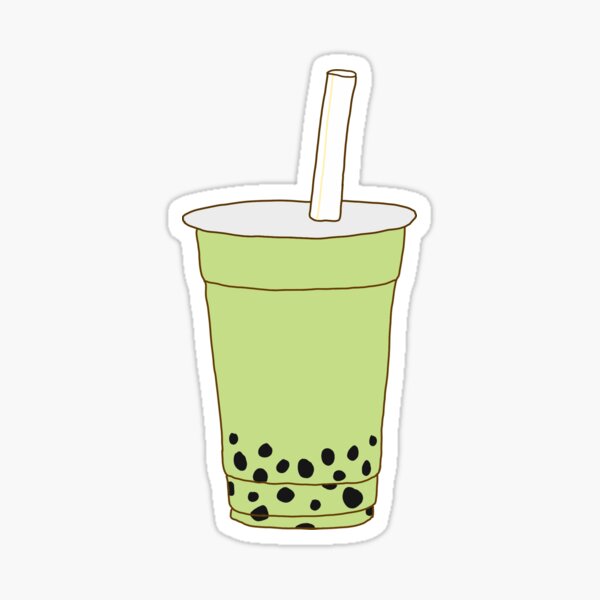 "Boba Matcha Milk Tea" Sticker for Sale by monicadoodles06 | Redbubble