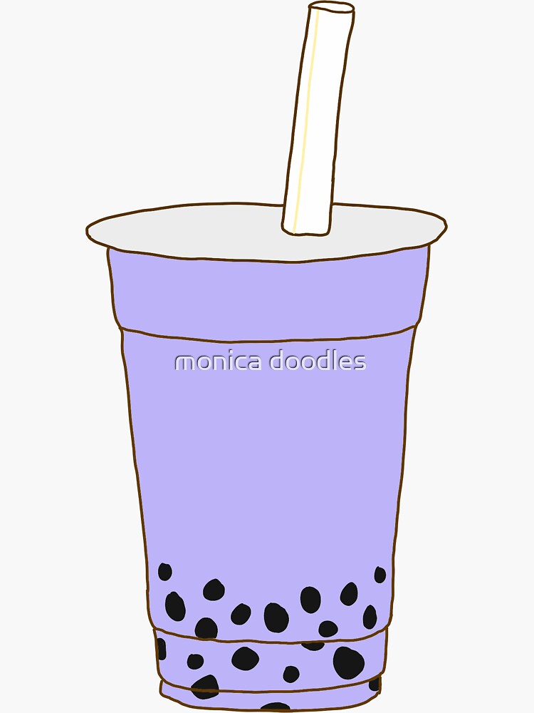 "Boba Taro Milk Tea" Sticker by monicadoodles06 | Redbubble