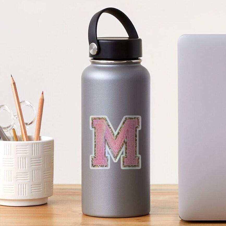 "Preppy Pink Varsity Letter M" Sticker for Sale by ktp100 | Redbubble