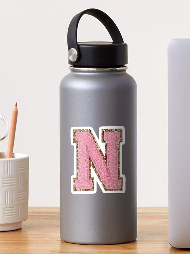"Preppy Pink Varsity Letter N" Sticker for Sale by ktp100 | Redbubble