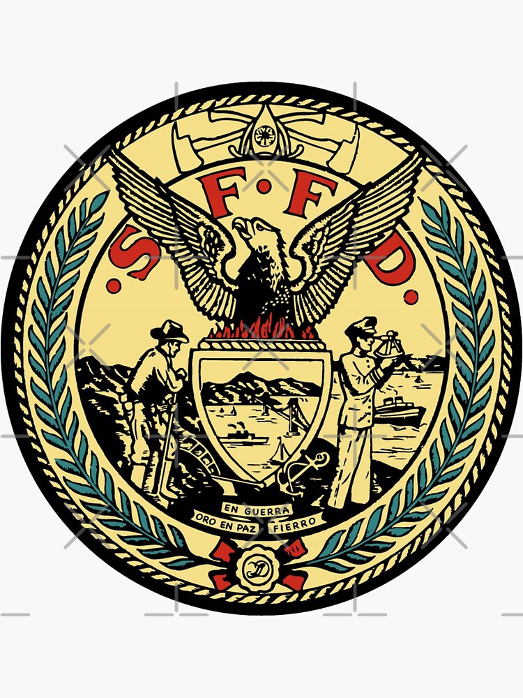 "SFFD SAN FRANCISCO FIRE DEPARTMENT SEAL" Sticker by enigmaticone ...