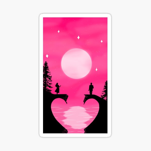 "Pink Sad Romance digital art " Sticker for Sale by riceayoj | Redbubble