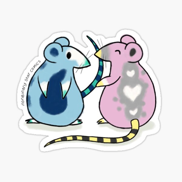 "Oriented Aroace & Queerplatonic Cute Rats" Sticker for Sale by Non-BS ...