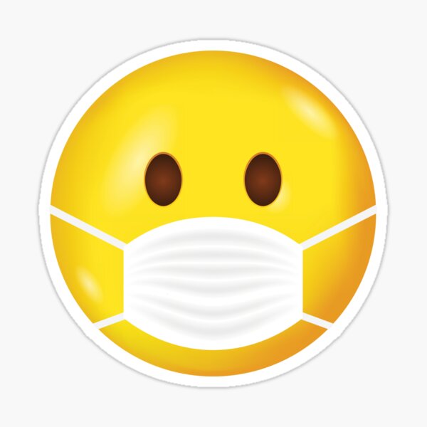 "Smiley Face With a White Face Mask" Sticker for Sale by byTaviwan ...