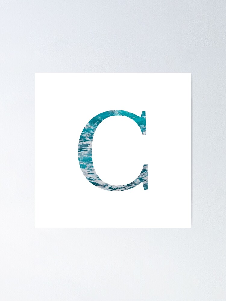 Póster «Letra C - Olas del océano azul» de FunStudio | Redbubble