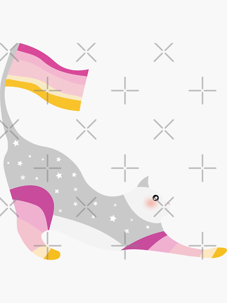 "Trixic Pride Cute Sparkly Pastel Rainbow Cat " Sticker for Sale by ...