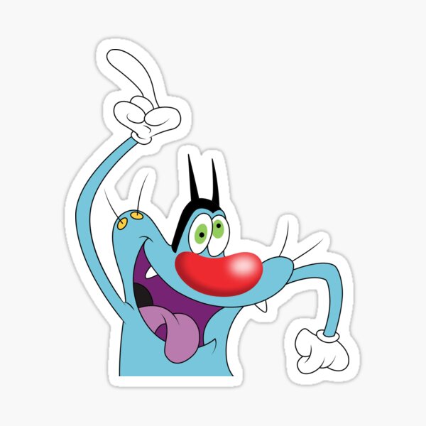 "Oggy's here" Sticker for Sale by BrandNewDesigns | Redbubble