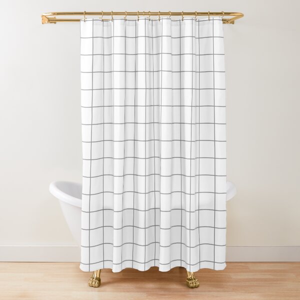 "Grid White Gray" Shower Curtain for Sale by Miss Striped | Redbubble