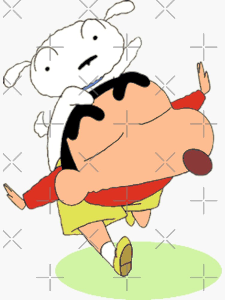 "Shin chan with shiro" Sticker by Sellystickers | Redbubble