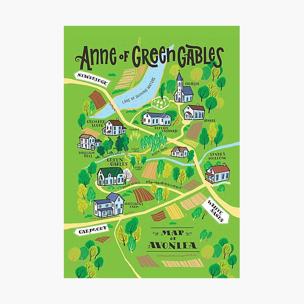 "Map of Avonlea from Anne of Green Gables " Photographic Print for Sale ...