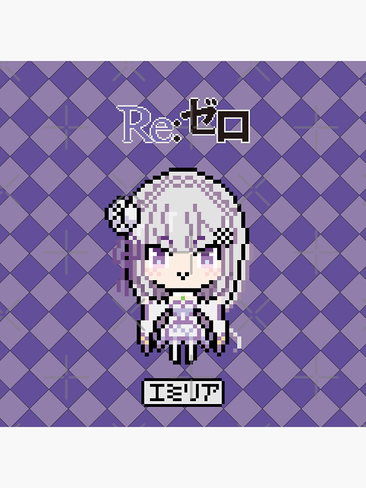"Re: Zero Emily Pixel Art 2" Sticker by travelgorgor | Redbubble