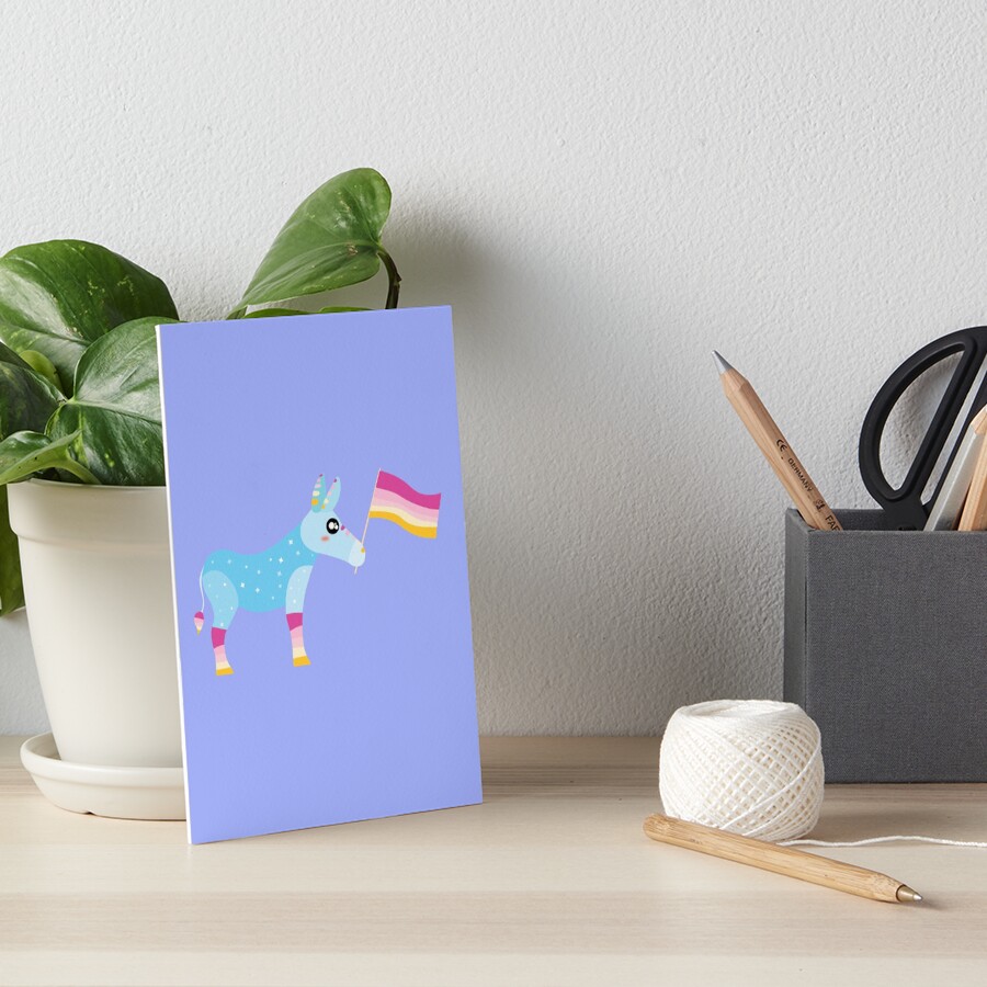 "Trixic Pride Cute sparkly Pastel Rainbow Donkey " Art Board Print by ...