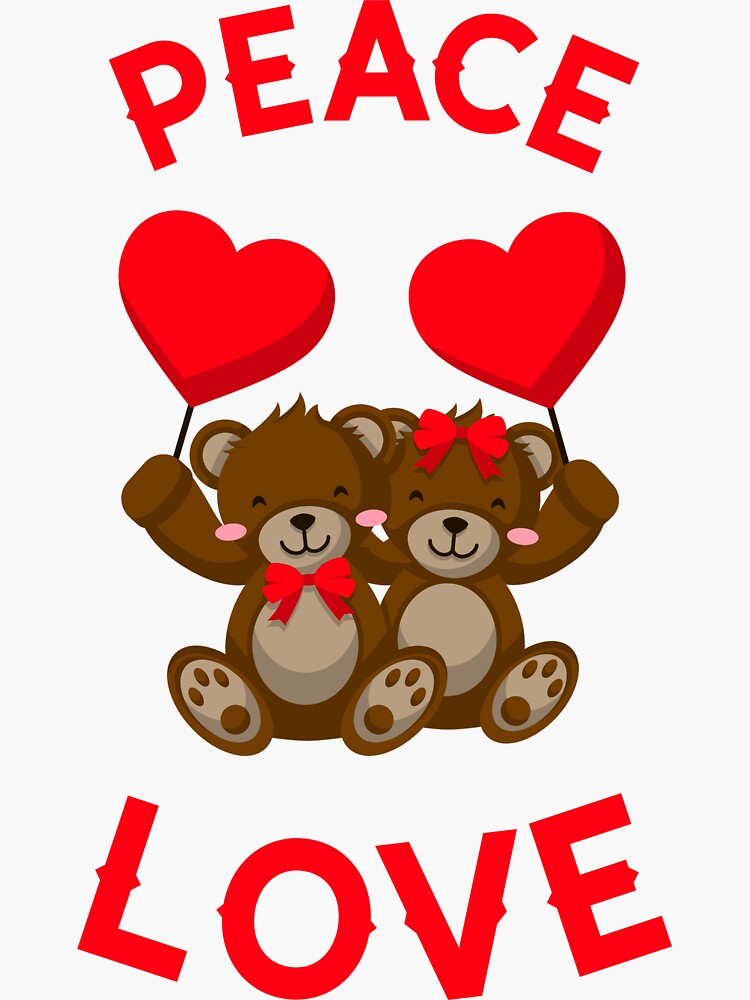 "peace love bear" Sticker by gorositoshop | Redbubble