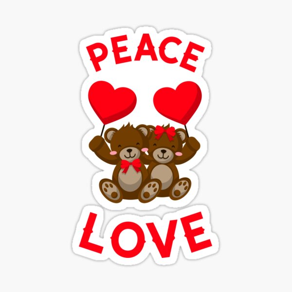"peace love bear" Sticker by gorositoshop | Redbubble