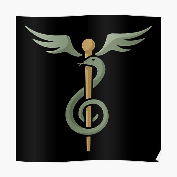 "Snake and Treble Clef Caduceus Colour" Poster for Sale by sifis ...