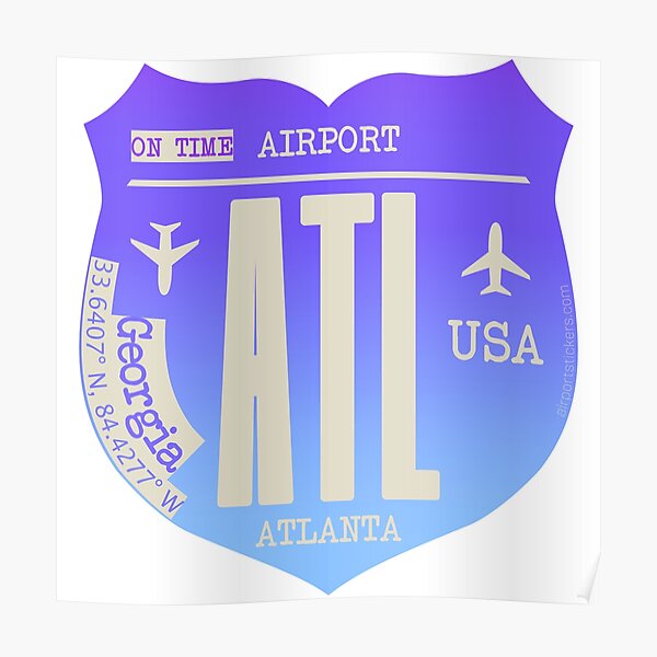 "ATL Atlanta airport blue badge" Poster for Sale by Aviators | Redbubble