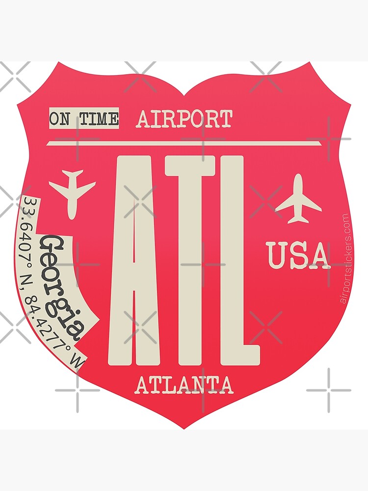 "ATL Atlanta airport red badge" Poster for Sale by Aviators | Redbubble