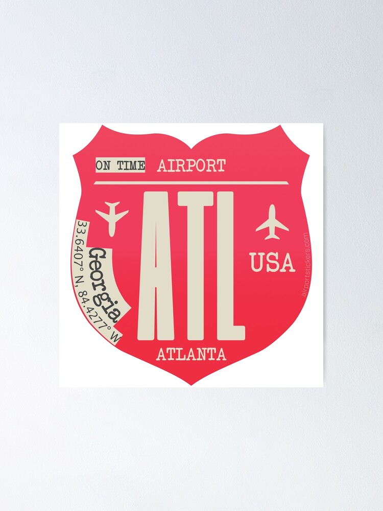 "ATL Atlanta airport red badge" Poster for Sale by Aviators | Redbubble