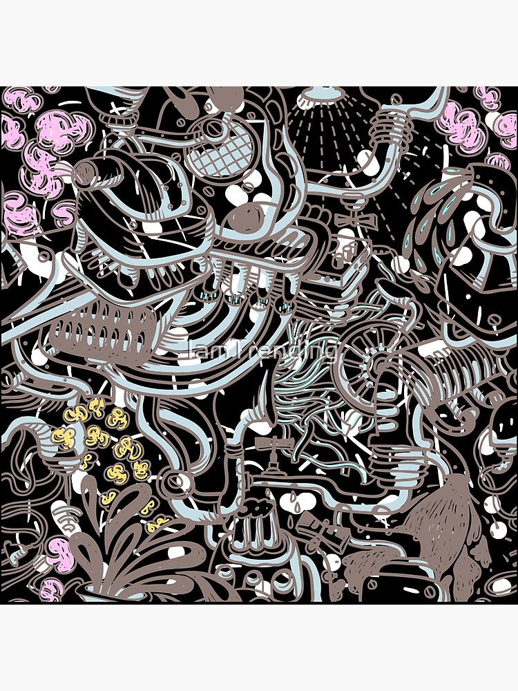 Poster « Art de dessin animé de machine industrielle Graffiti urbain ...