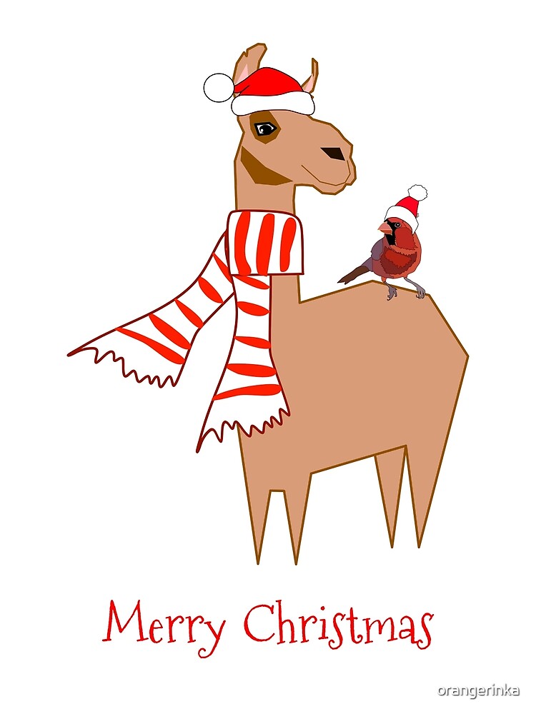 "Santa Llamas and winged elf" Poster for Sale by orangerinka | Redbubble