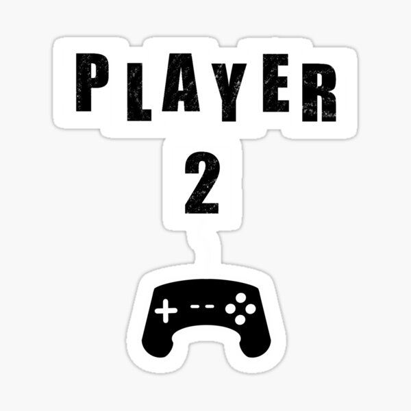 "Player Two - Black" Sticker for Sale by BusyMonkeys | Redbubble