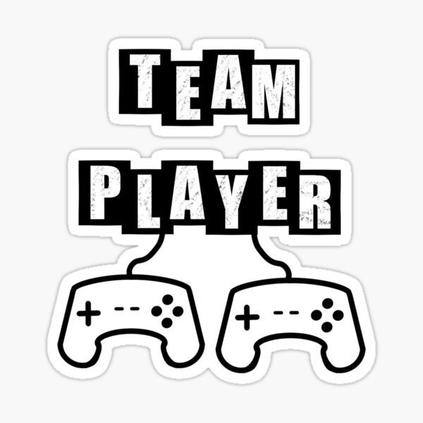 "Team Player - White" Sticker by BusyMonkeys | Redbubble