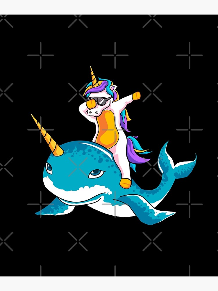 Lámina fotográfica «Mono Montar a caballo de Unicornio Narval Marino ...