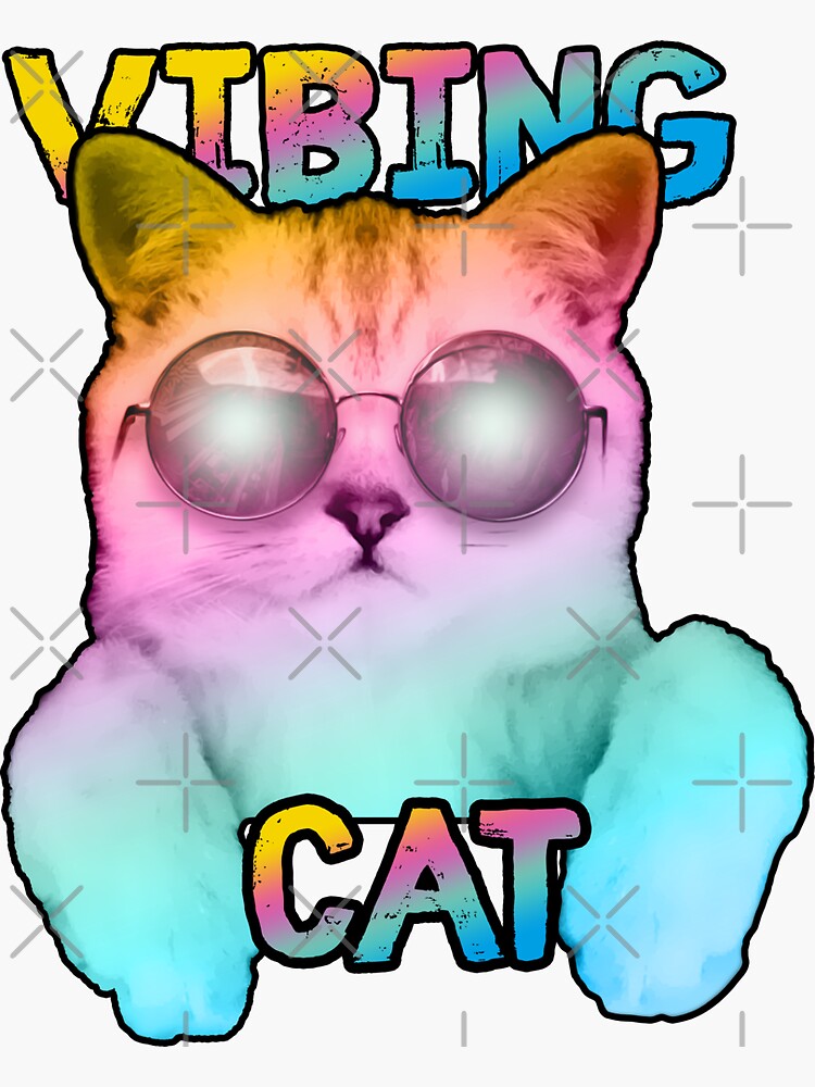 "Vibing Cat (Funny Viral Cat Meme • Cool Jamming Rainbow Kitten ...