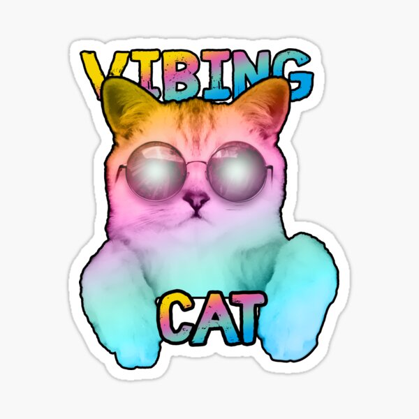 "Vibing Cat (Funny Viral Cat Meme • Cool Jamming Rainbow Kitten ...