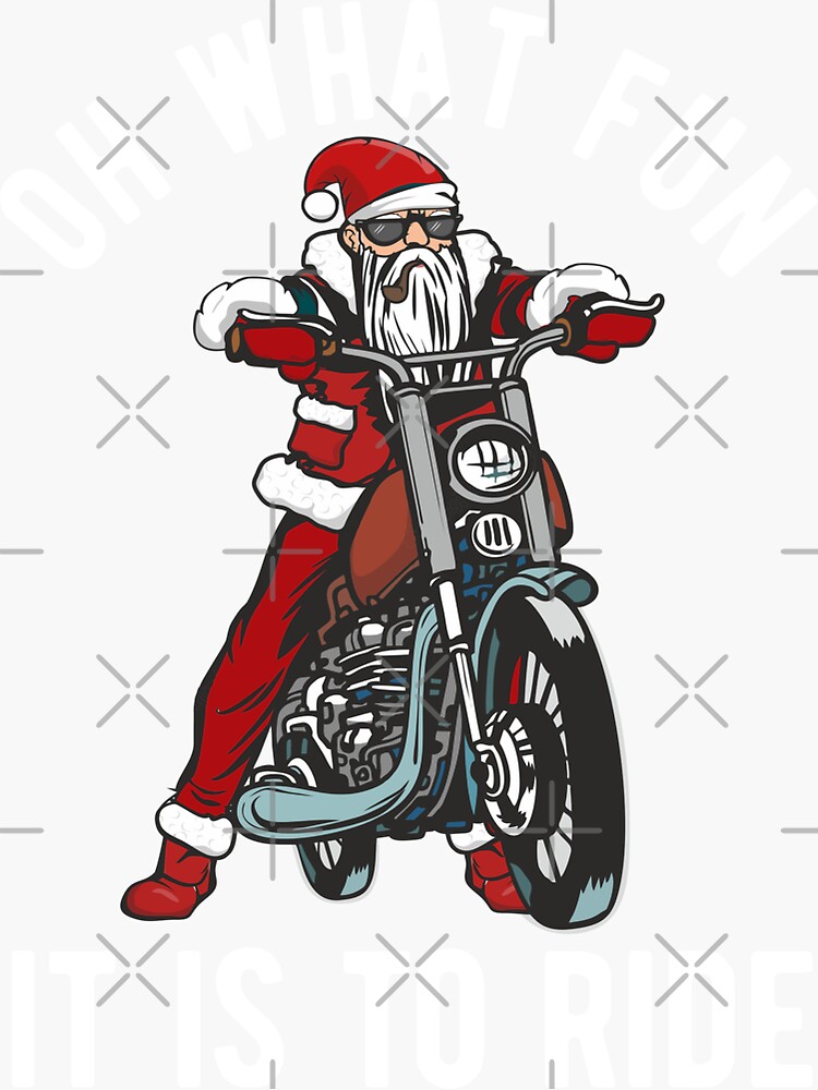 "Funny Biker Santa Claus Riding a Bike Motorcycle Christmas Gifts ...