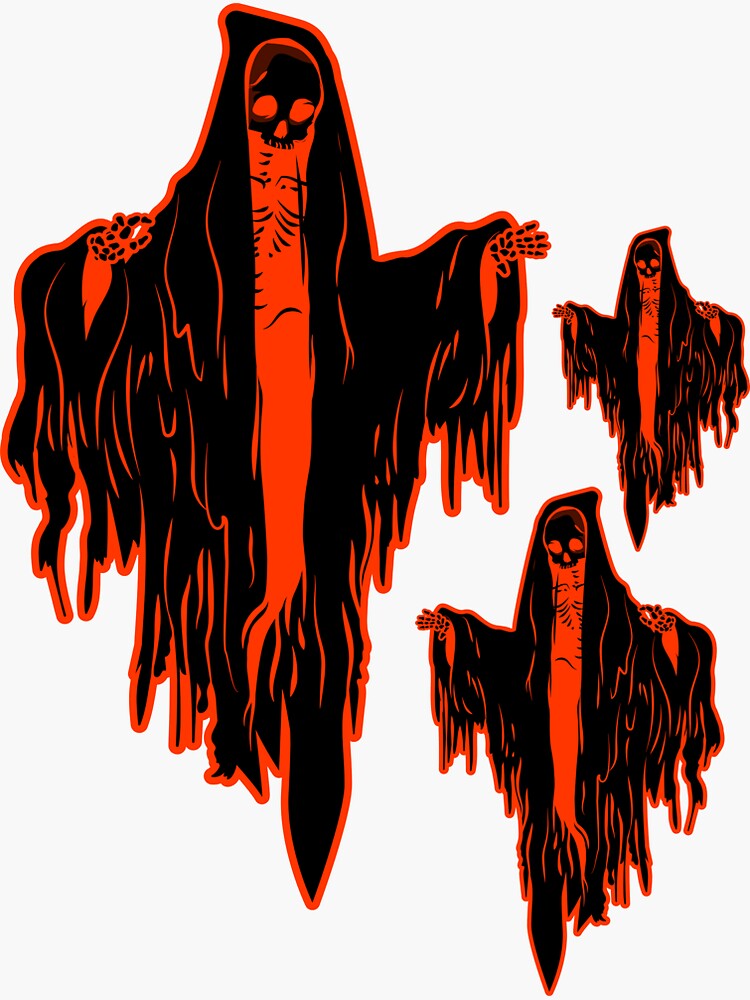 "Red Creepy Ghost" Sticker for Sale by LANZOMEDIA | Redbubble