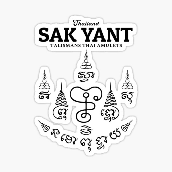 "Tattoo Sak Yant Thai" Sticker for Sale by KewaleeTee | Redbubble