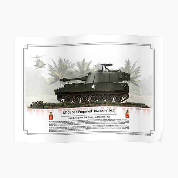 "M108 Self Propelled Howitzer, Vietnam" Poster for Sale by ...