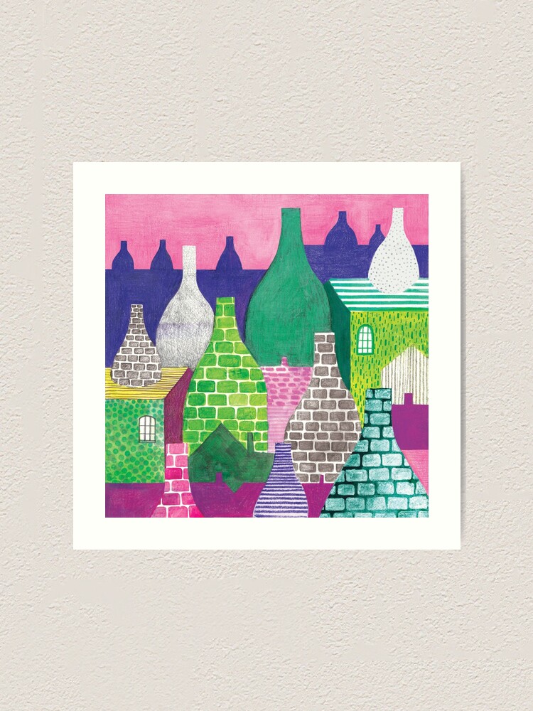 "STOKE ON TRENT: PINK POT BANKS" Art Print for Sale by shelleyjayne ...