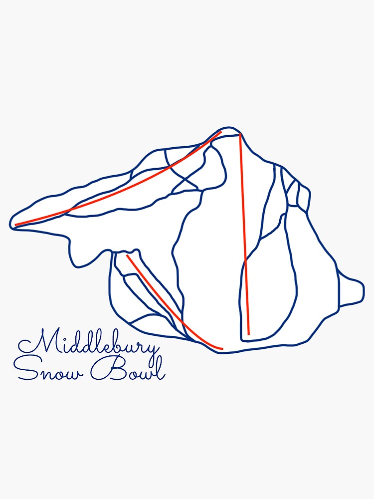 "Middlebury Snow Bowl Trail Map" Sticker by piperharring | Redbubble