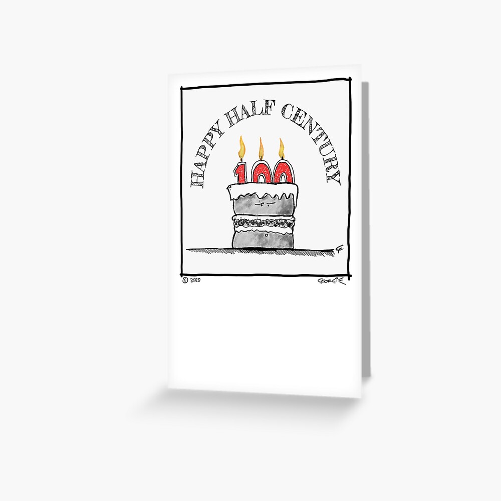 "'Happy Half Century' (50th) Birthday card" Greeting Card for Sale by ...