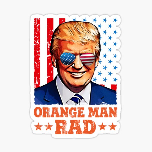 "orange man rad" Sticker by Butlercarmen | Redbubble