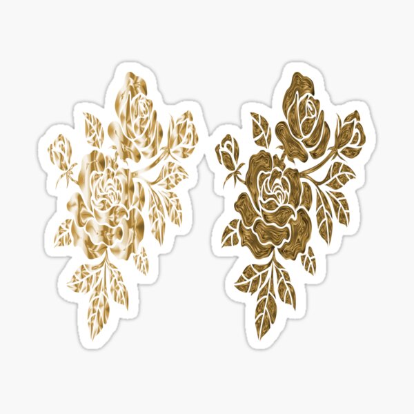 "lovely two golden orange rose flowers" Sticker by RawahIsleem | Redbubble