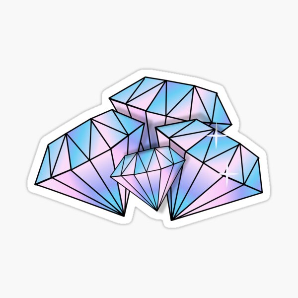 " Aesthetic diamonds l pastel crystals" Sticker by Bossin | Redbubble