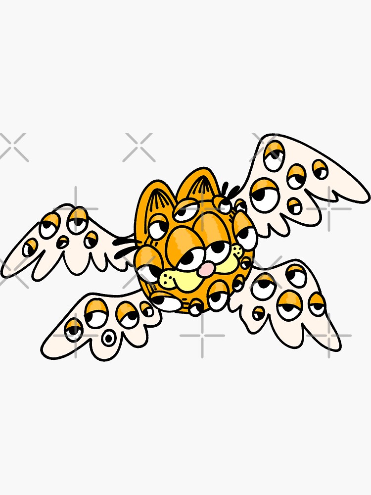 "Biblically Accurate Garfield" Sticker for Sale by ClemCatCreation ...