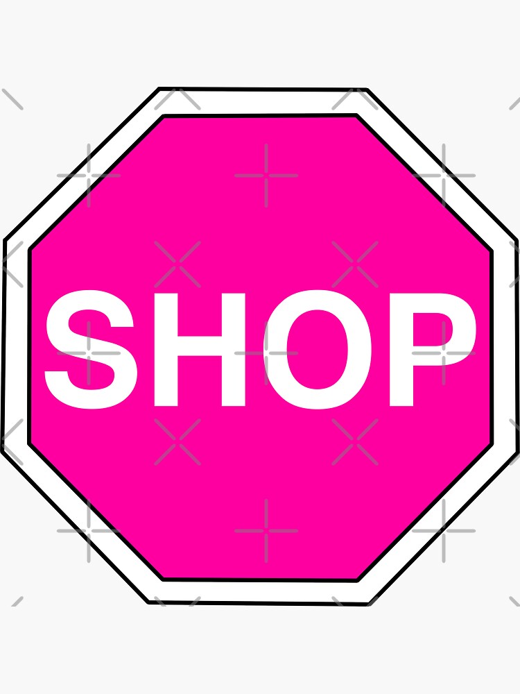 "Pink shop sign " Sticker by Suusck | Redbubble