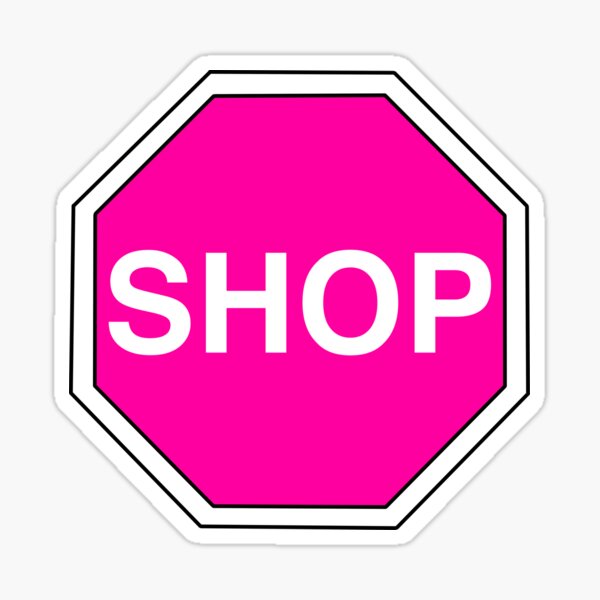 "Pink shop sign " Sticker by Suusck | Redbubble