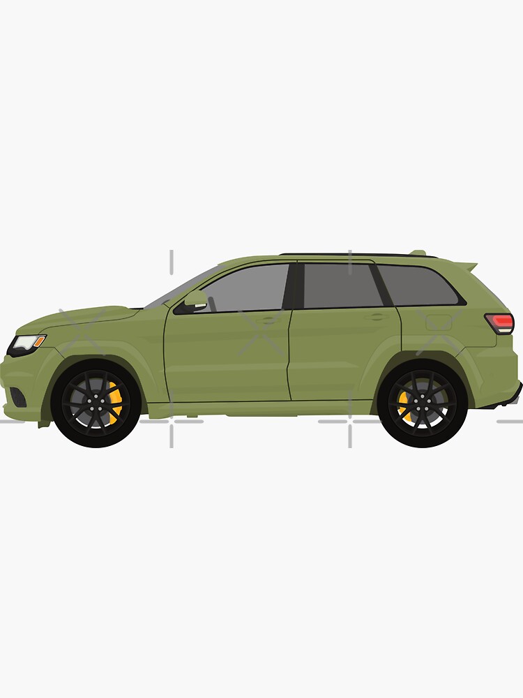 "Grand Cherokee Trackhawk Car in Metallic Green" Sticker for Sale by ...