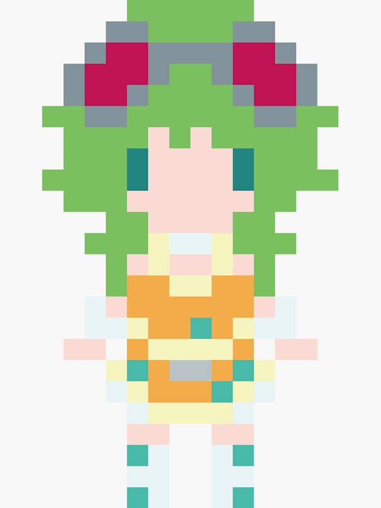 "VOCALOID 2 Megpoid "GUMI" Pixel Design" Sticker for Sale by celestrai ...
