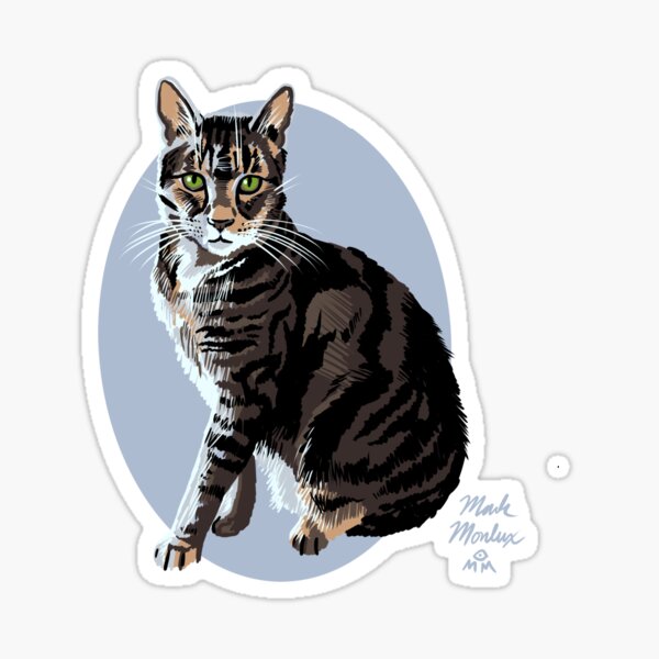 "Cat #03 - Nermal" Sticker for Sale by DGrandPooBah | Redbubble
