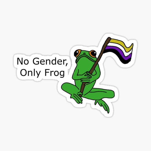 "No Gender, Only Frog | Non-binary Flag Frog | Enby Pride" Sticker for ...