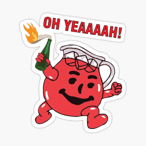"Kool-aid Man With Molotov Cocktail" Sticker for Sale by DontGiveaShirt ...